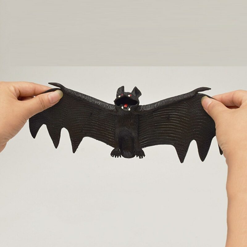 Realistic Rubber Bat Decorations 4pc Set For Halloween Haunted House ...