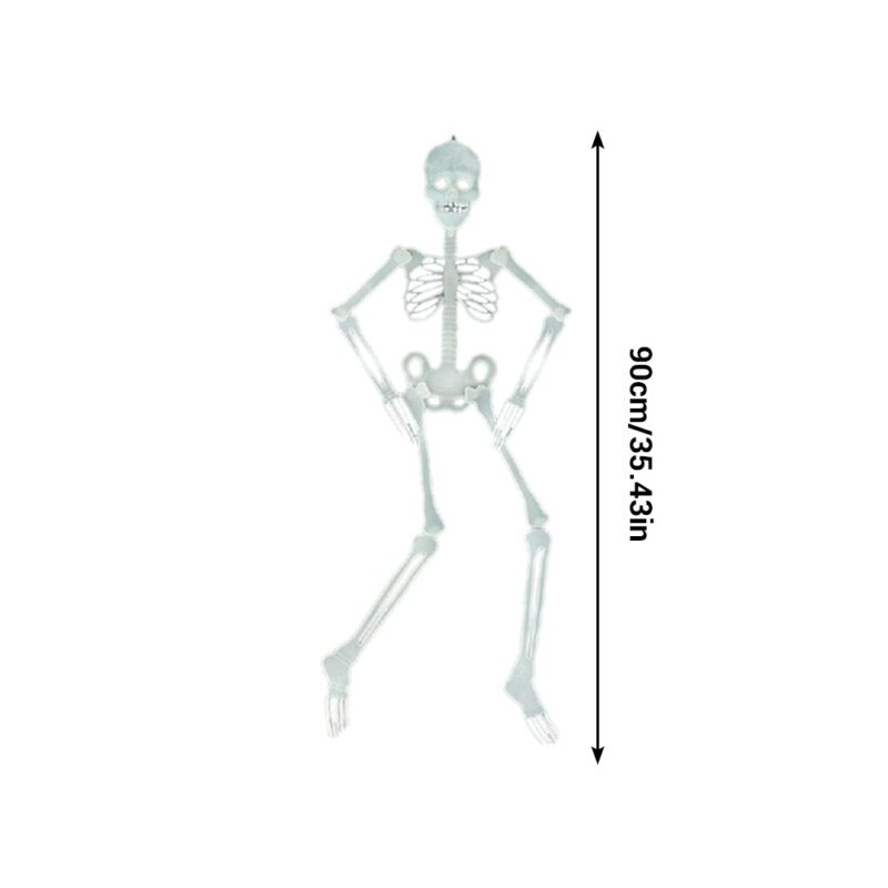 Glowing Horror Skeleton Prop Movable Skull Scary Party Decoration ...
