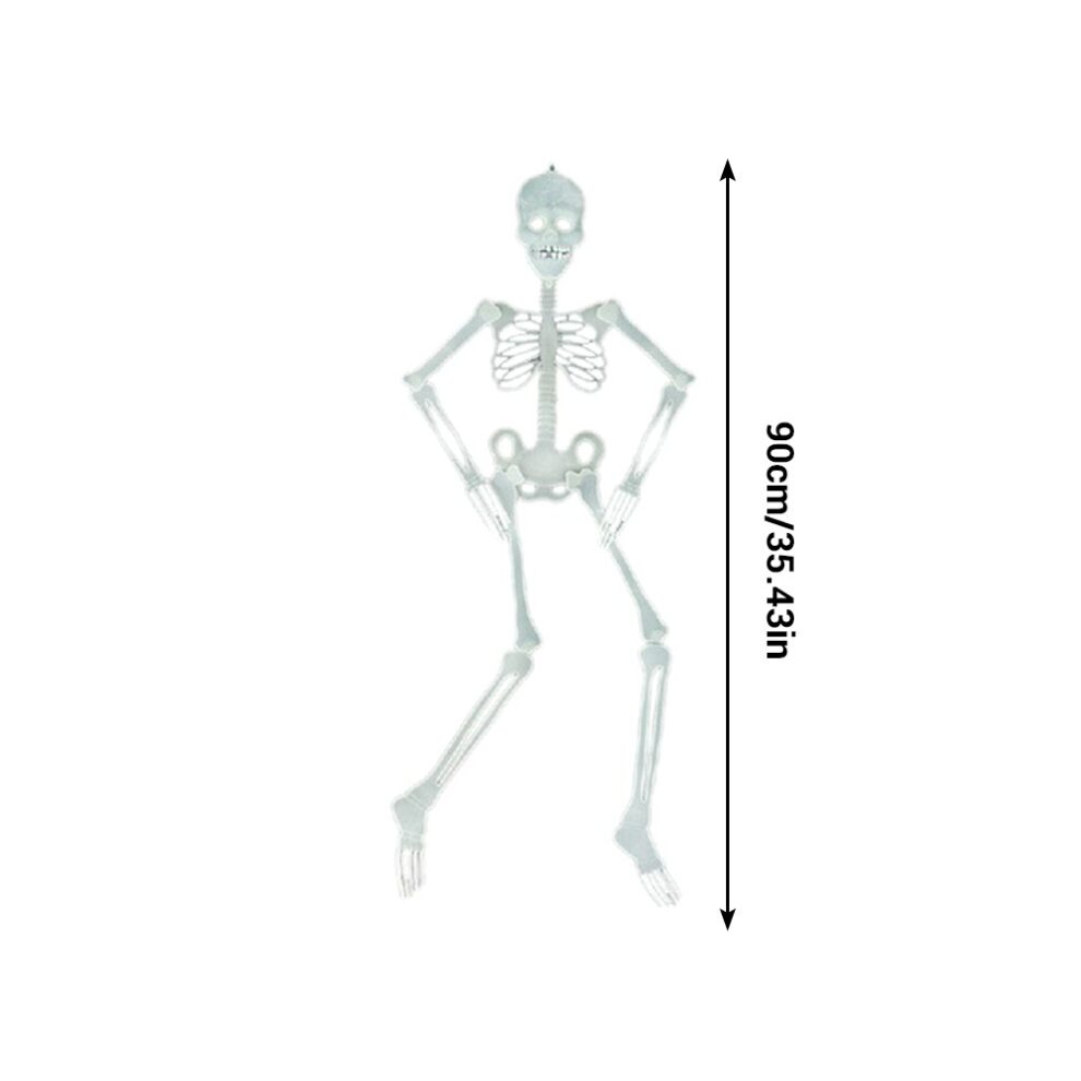 Glowing Horror Skeleton Prop Movable Skull Scary Party Decoration ...