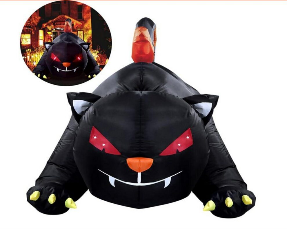 Huge Custom Inflatable Black Cat For Halloween Decorations Events ...