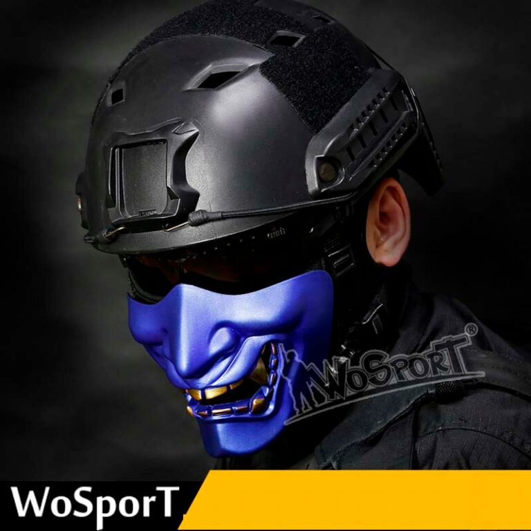 Tactical Airsoft Half Face Hannya Samurai Demon Oni Prajna Cosplay Mask ...