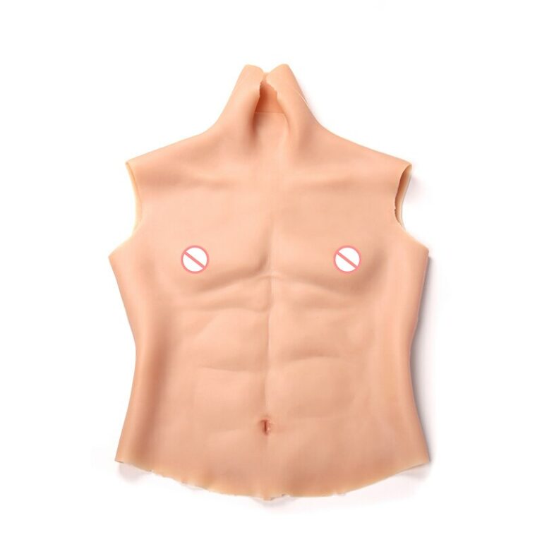 Mens Silicone Fake Chest Muscle Costume For Cosplay Party Simulation ...