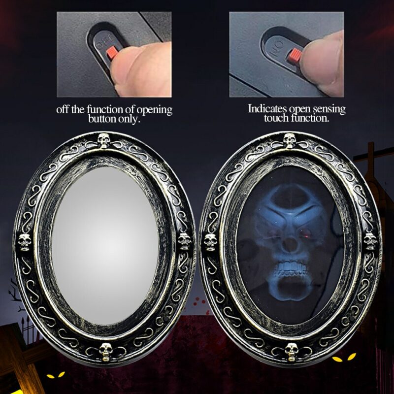 Luminous Activated Sound Haunted Mirror Prop Unique Party Decoration ...