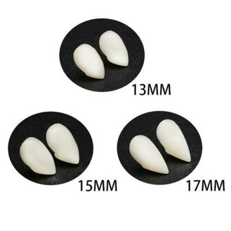 2pcs Vampire Fangs Dentures 1319mm Cosplay Prop Fake Zombie Teeth With ...