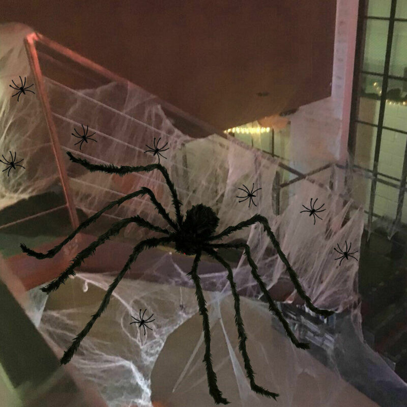 Large Black Spider Plush Toy Scary Prop For Kids Halloween Parties ...