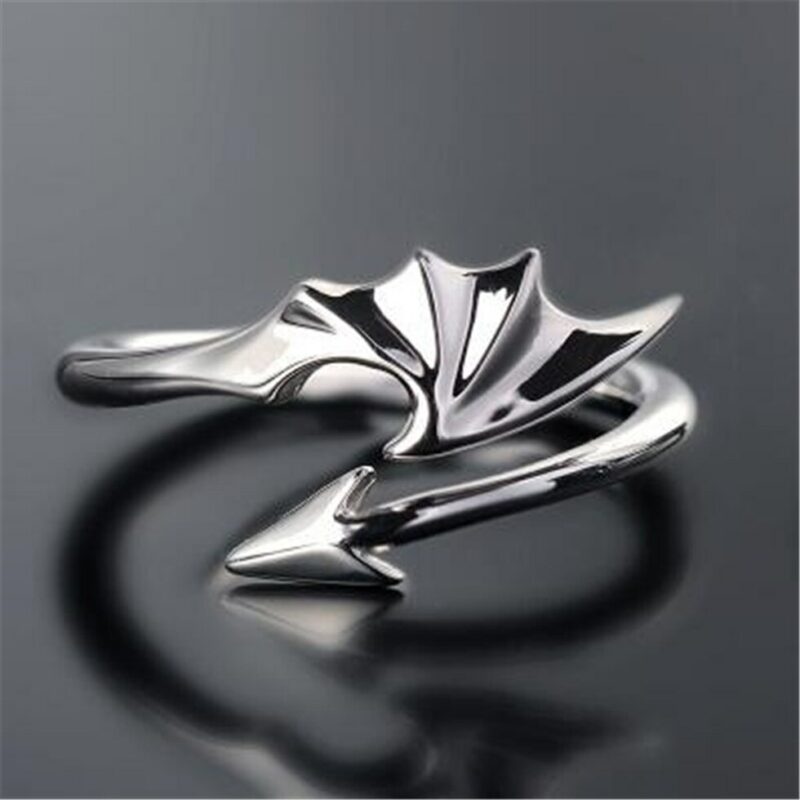 Gothic Punk Mens Ring Dragon Angel Wings Vampire Devil Style Jewelry ...