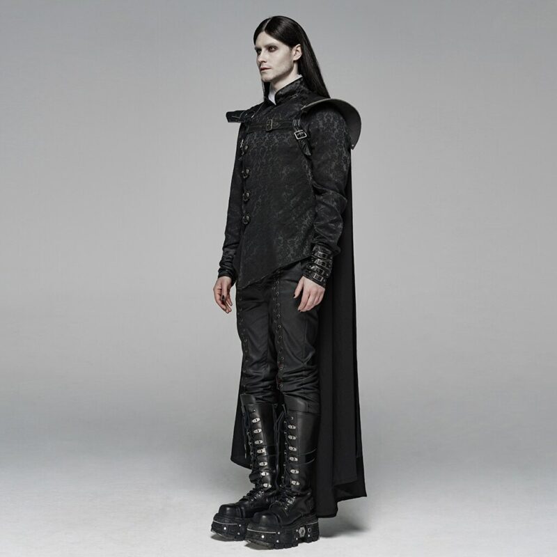 Punk Rave Mens Long Knight Cloak Rock Stage Performance Costume ...