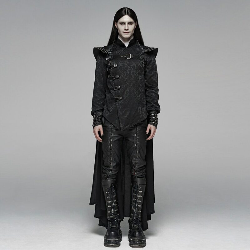 Punk Rave Mens Long Knight Cloak Rock Stage Performance Costume ...