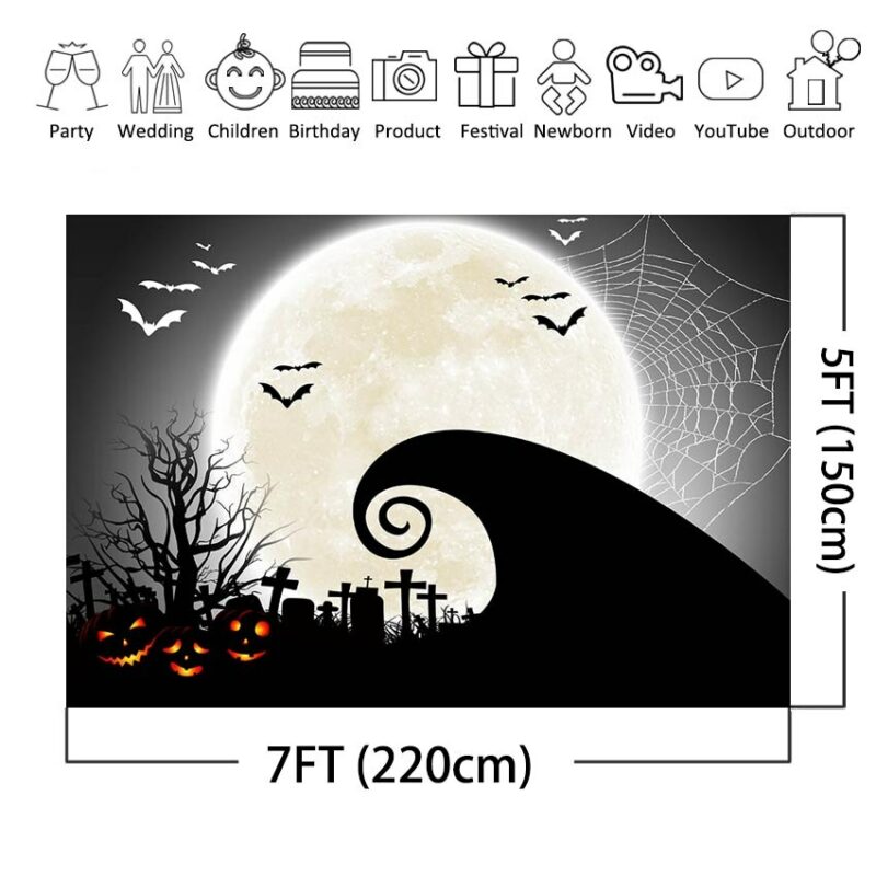 Nightmare Before Christmas Bat Photography Backdrop Party Decoration ...