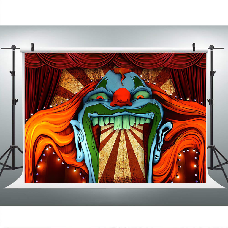 Evil Clown Horror Circus Photo Backdrop For Birthday Party Red Giant ...