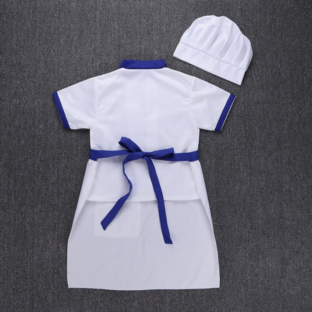 Kids Chef Costume Set Apron Top Hat Kitchen Role Play Uniform ...