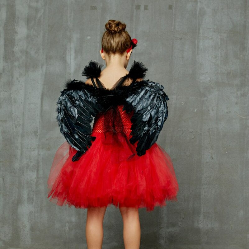 Red Devil Baby Girl Tutu Costume Dress With Wings For Cosplay Photos ...