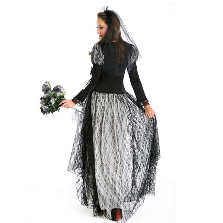 Adult Gothic Vampire Bride Costume Skeleton Witch Cosplay Scary ...