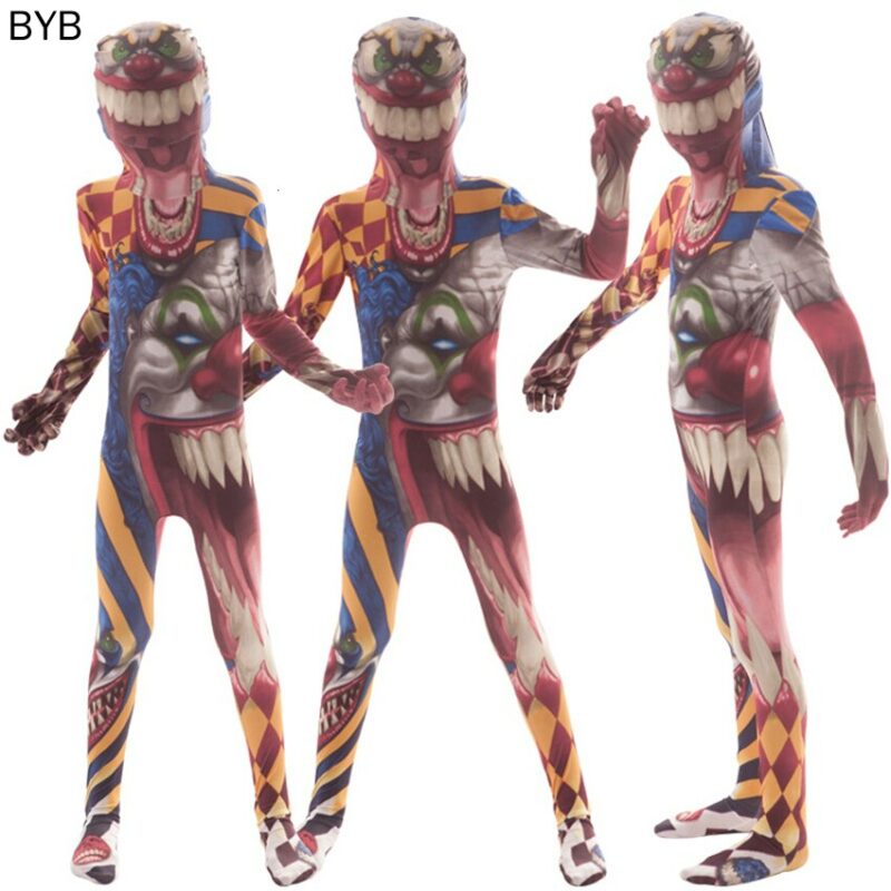 Kids 3d Printed Skeleton Clown Mummy Cosplay Costumes For Halloween ...