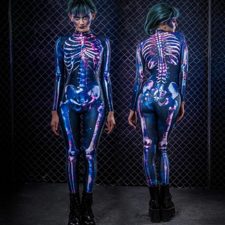 3d Printed Skeleton Jumpsuit Unisex Horror Cosplay Costume For ...