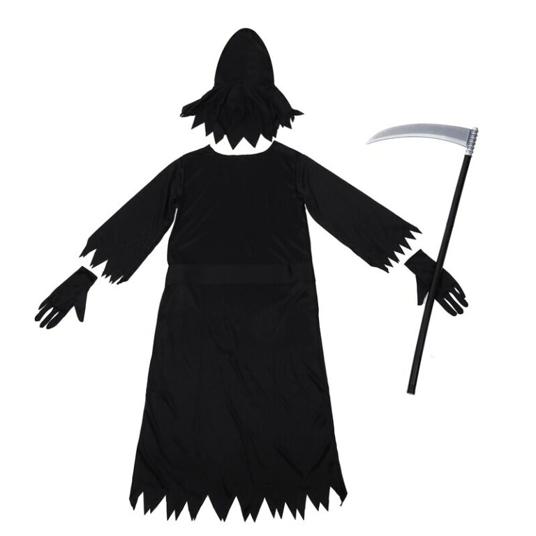 Spooky Kids Grim Reaper Costume With Glowing Red Eyes Fade Effect ...