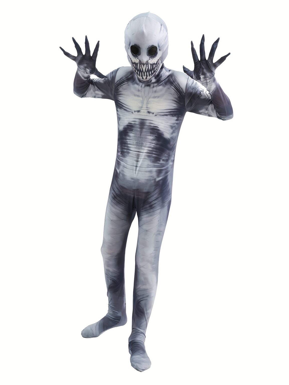 Kids Halloween Skeleton Venom Costume Jumpsuit Mask Set ...