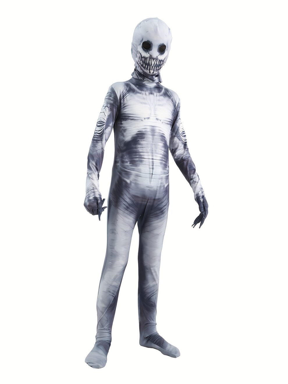 Kids Halloween Skeleton Venom Costume Jumpsuit Mask Set ...