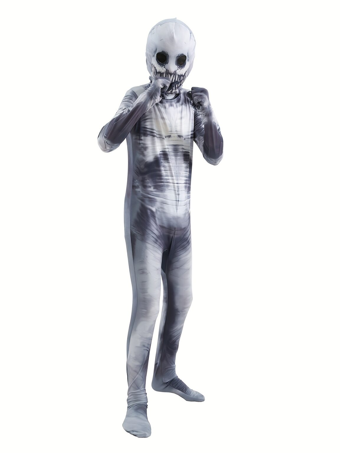 Kids Halloween Skeleton Venom Costume Jumpsuit Mask Set ...