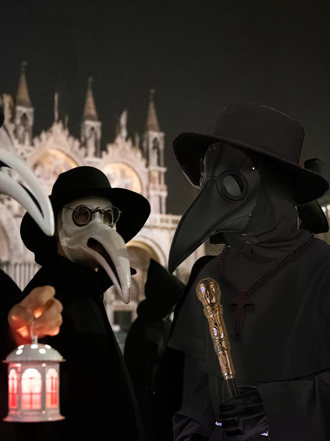 Authentic 6pcs Renaissance Plague Doctor Costume For Halloween And ...