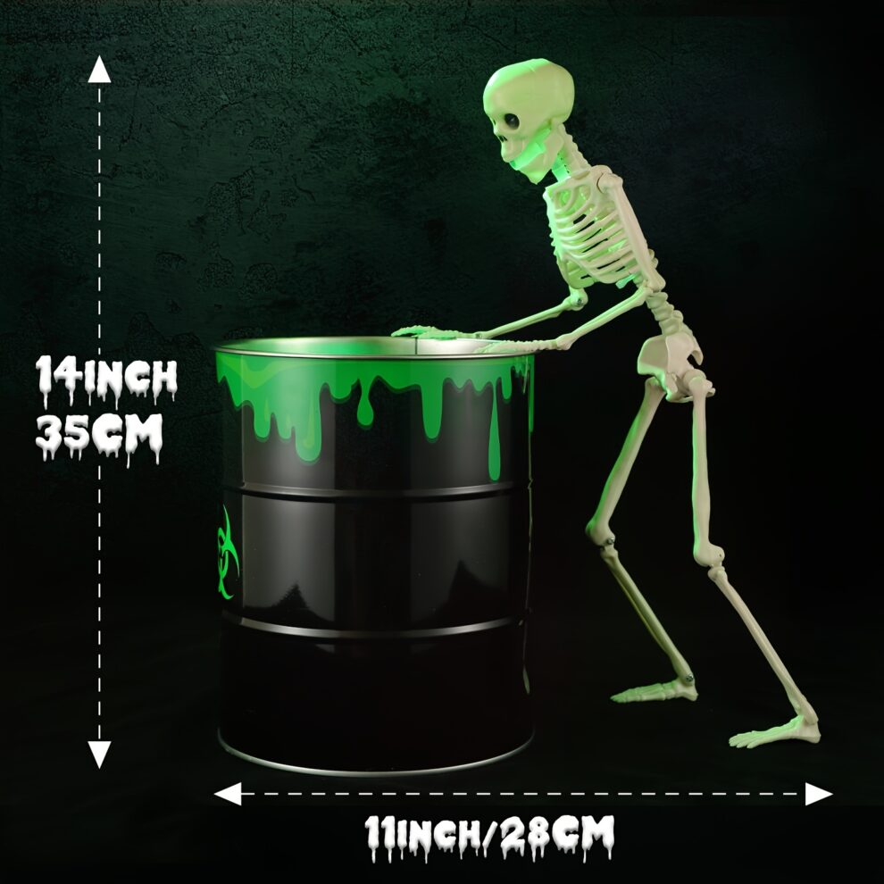 Vomiting Skull Indoor Halloween Decorations Toxic Waste Can For Home ...