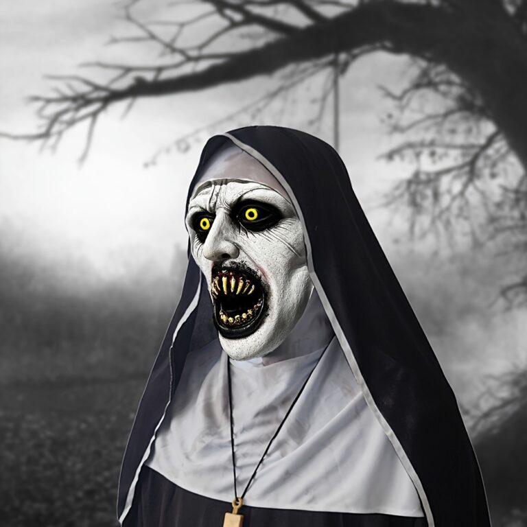 Spooky Qualteus Nun Halloween Mask Latex Handwashable Cosplay Costume ...